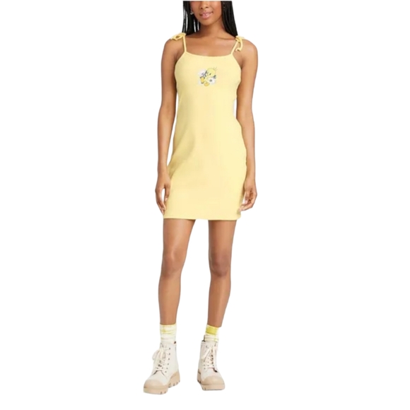 Warner Bros. | Dresses | Looney Tunes Tweety Bird Yellow Bodycon Mini ...